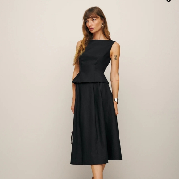 Reformation | Skirts | Reformation Moya Linen Two Piece Set In Black ...